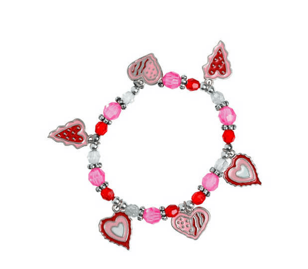 Valentine Heart Charm Bracelet Craft Kit (12 Pack) – EconoCrafts