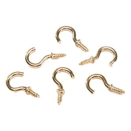 Brass Cup Screw Hooks (12 Pack) – EconoCrafts