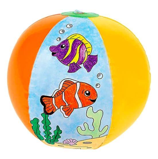 Inflatable 12" Color Your Own Fish Large Beach Balls – EconoCrafts